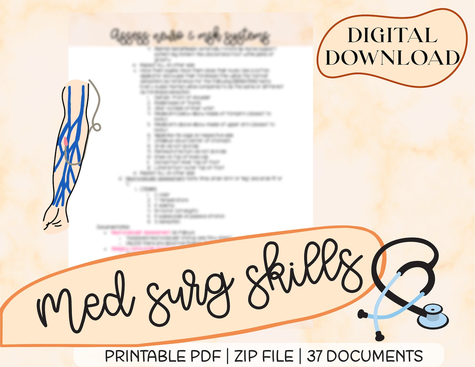 Medical Surgical Skills Bundle, for Nursing Students, Nurses, Clinical ...