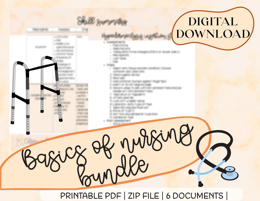 Basics of Nursing Bundle, for Nursing Students, Nurses, Clinical Skills ...