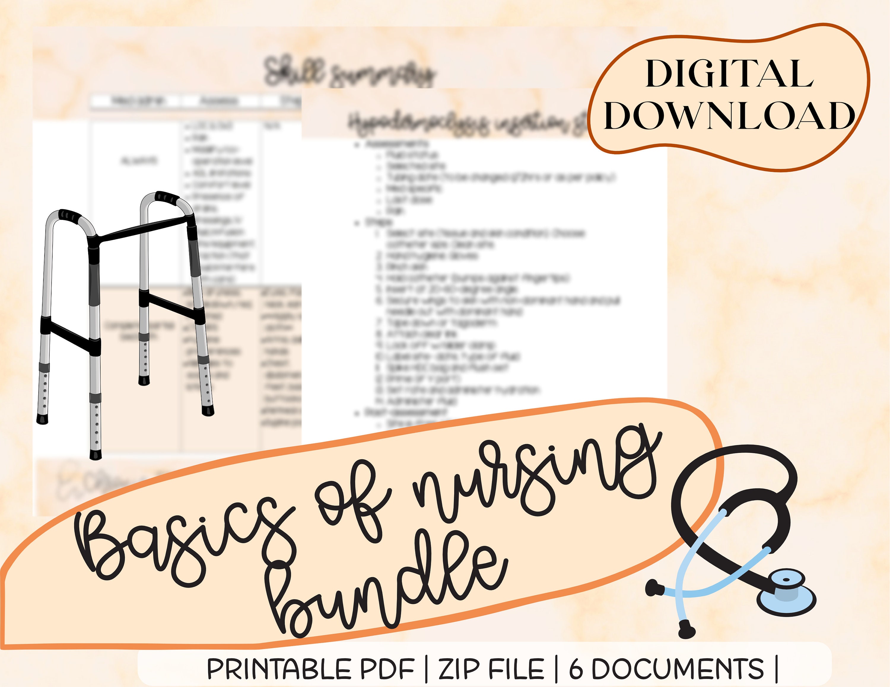 Basics of Nursing Bundle, for Nursing Students, Nurses, Clinical Skills ...