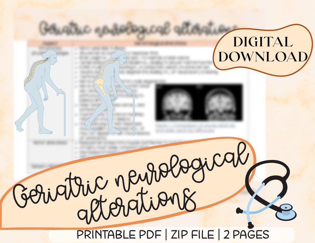 Geriatric Neurological Alterations, for Nursing Students, Nurses ...