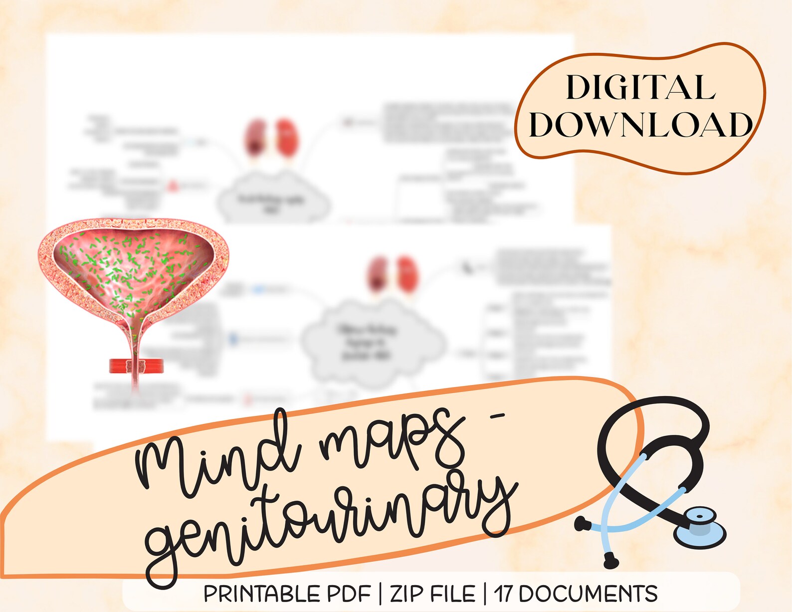 Mind Maps- Genitourinary System, for Nursing Students, Nurses, Concept ...
