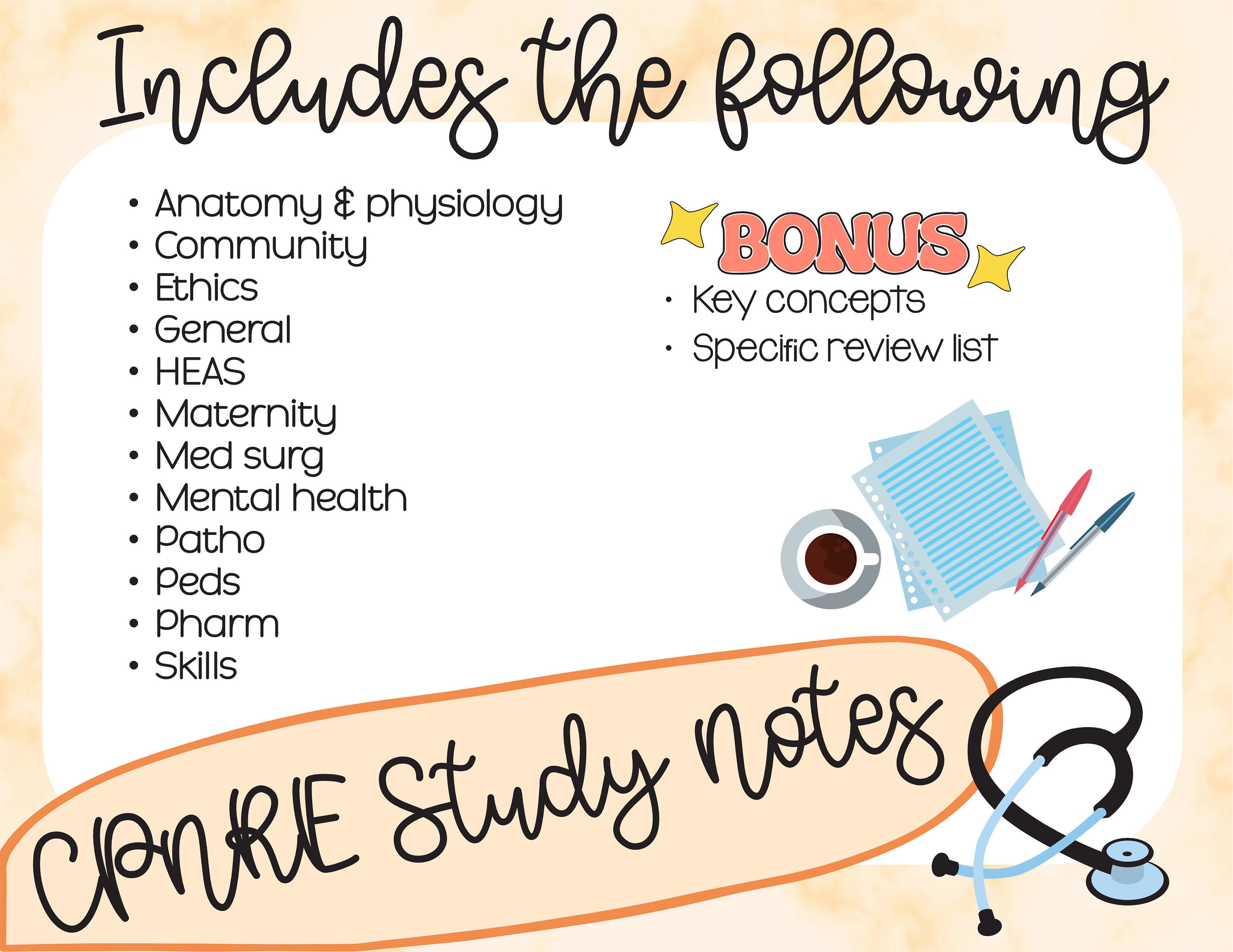 CPNRE Study Guide Notes: Nursing Exam Prep (digital Download) - Etsy Canada