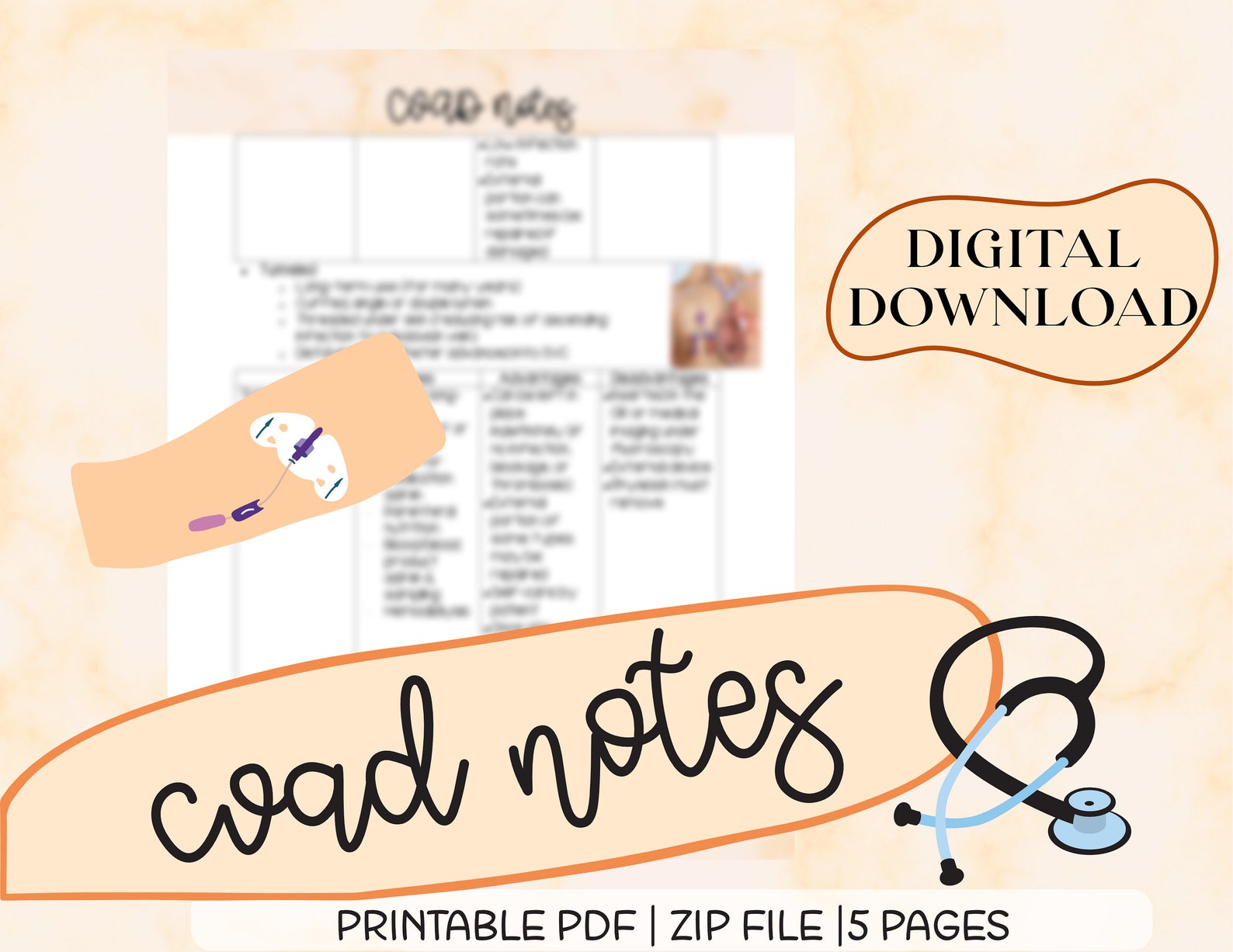 CVAD Notes, for Nursing Students, Nurses, Medical Terminology, Medical ...