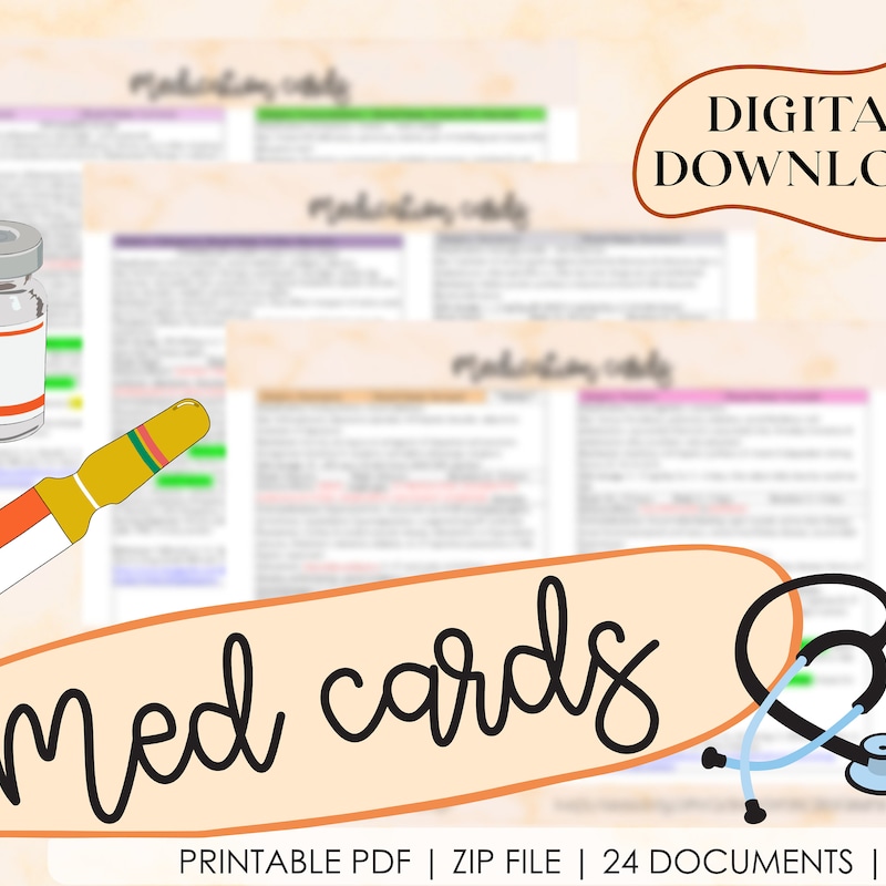 Nursing Drug Cards - Etsy