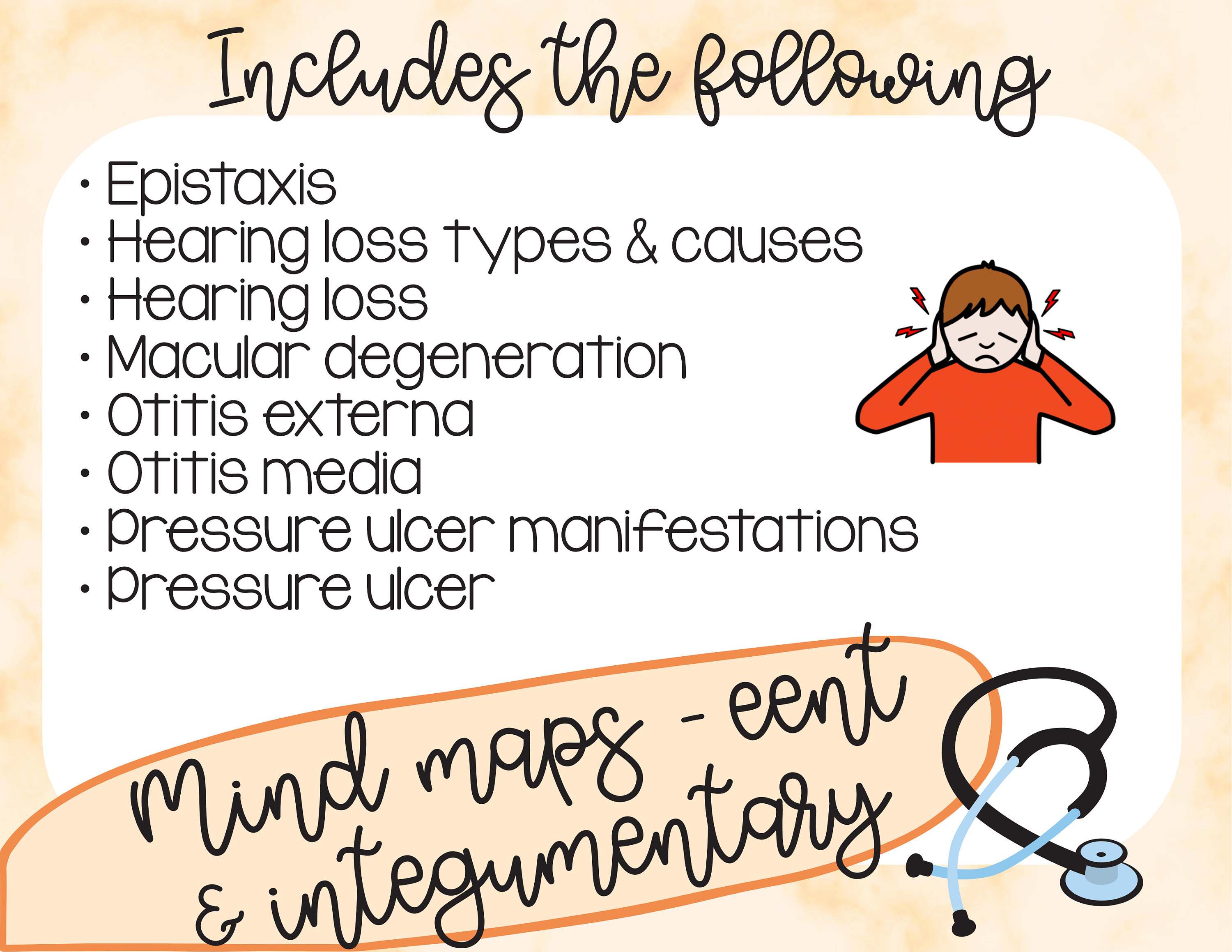 Mind Maps- EENT & Integumentary System, for Nursing Students, Nurses ...