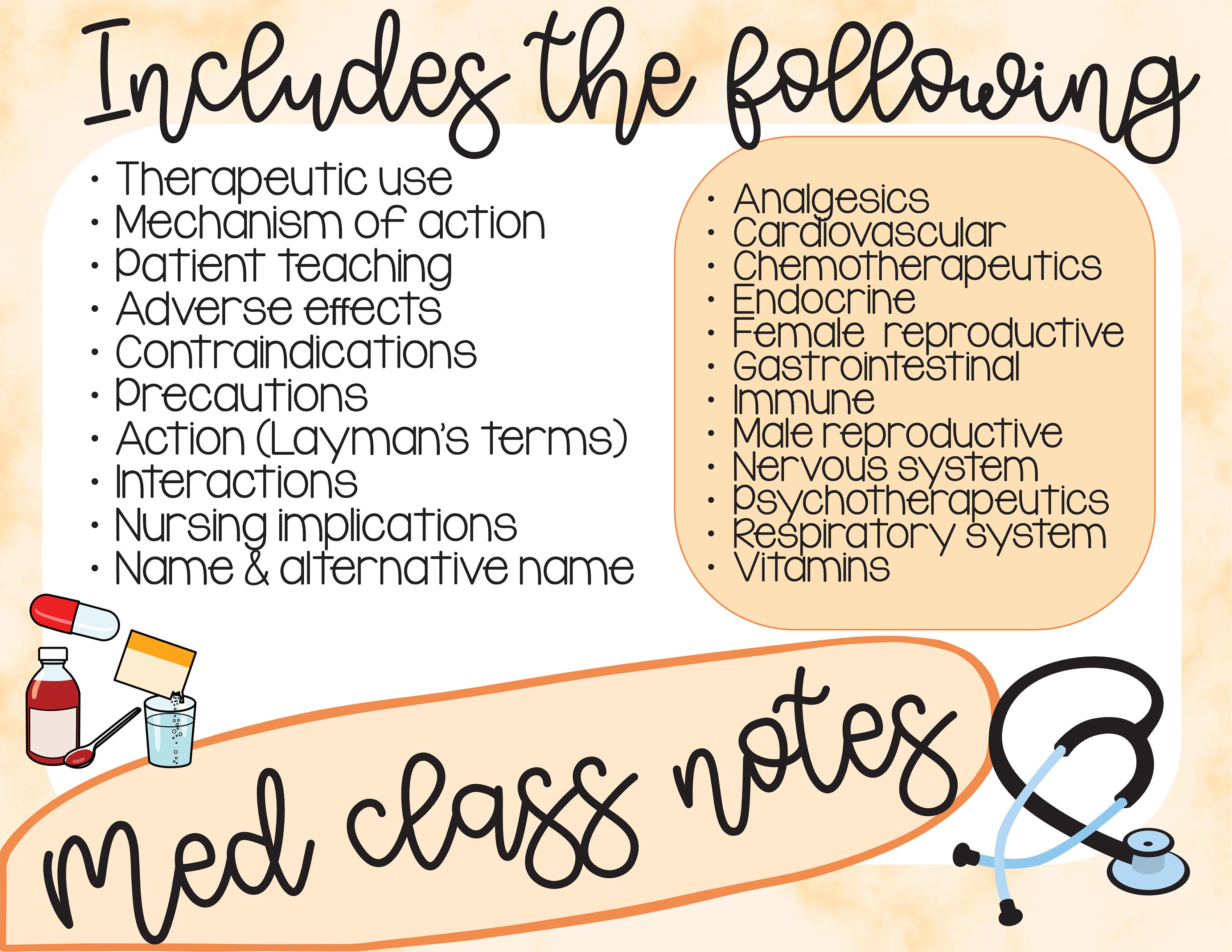 Med Class Notes, for Nursing Students, Nurses, Medical Terminology ...