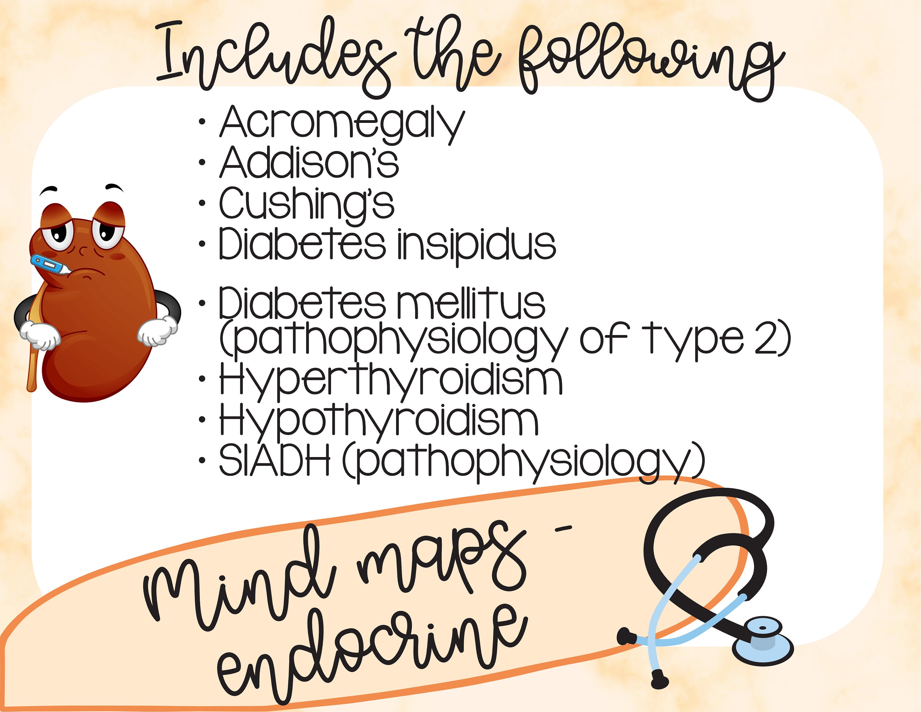 Endocrine System Mind Maps for Nursing Students (digital Download) - Etsy