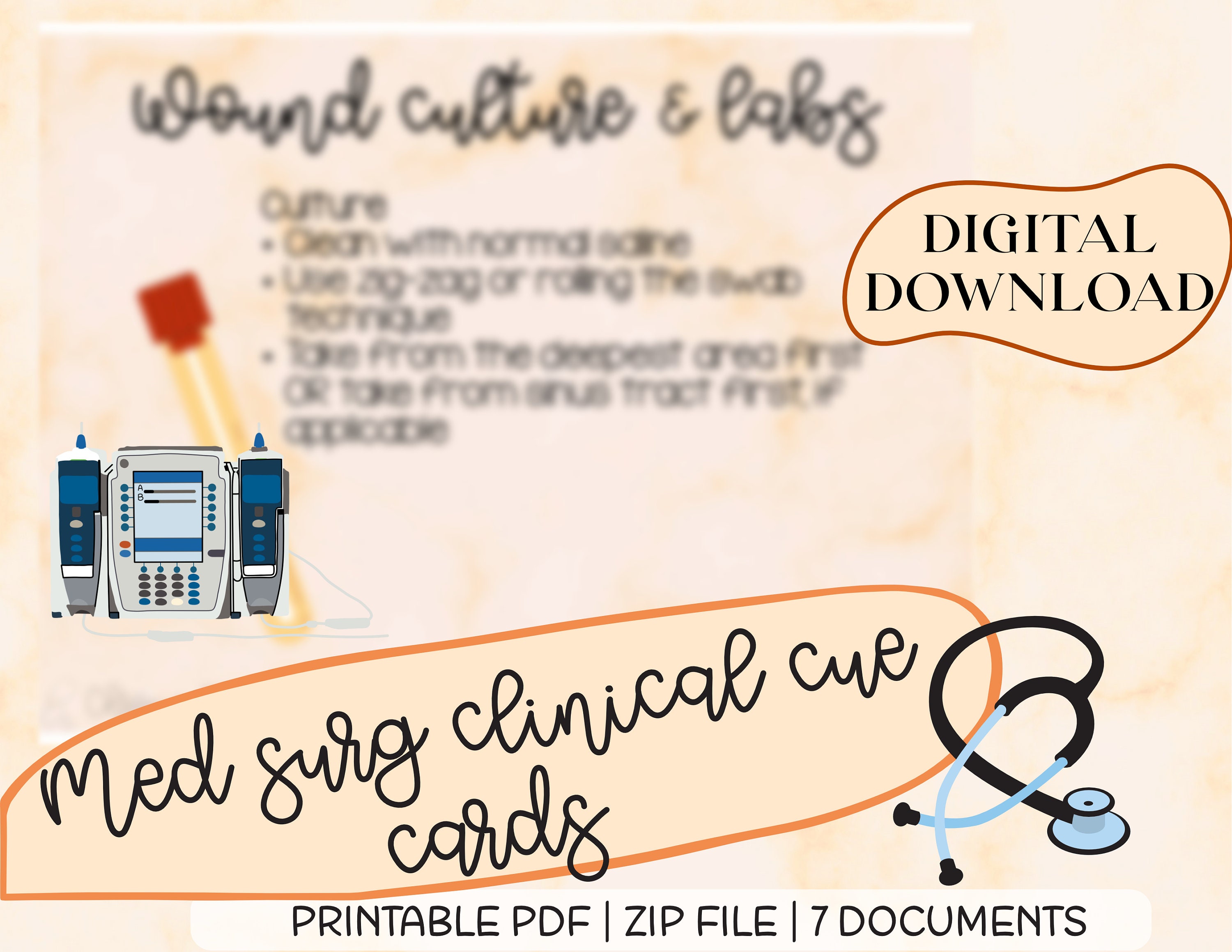 Medical Surgical Clinical Cue Card Bundle, for Nursing Students, Nurses ...