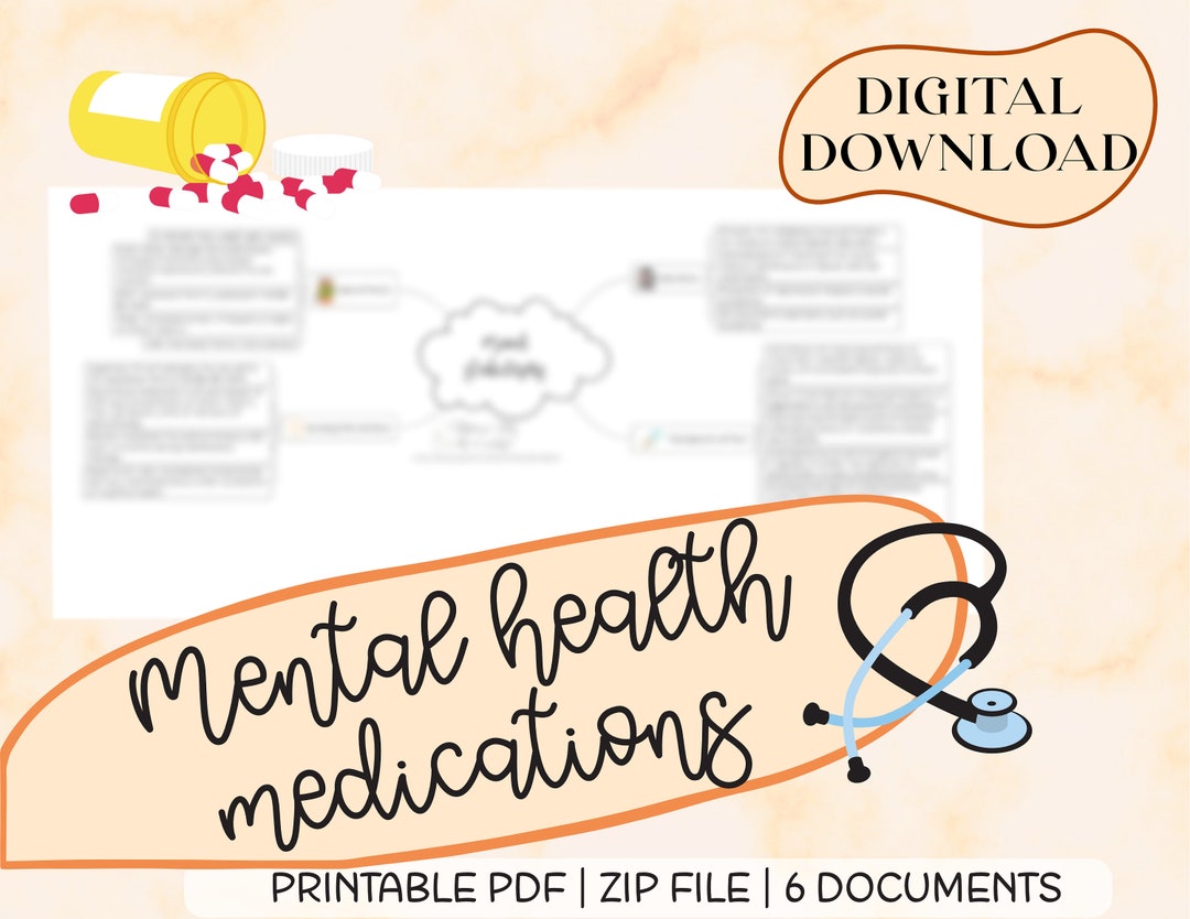 Mental Health Meds Mind Maps for Nursing Students (digital Download) - Etsy