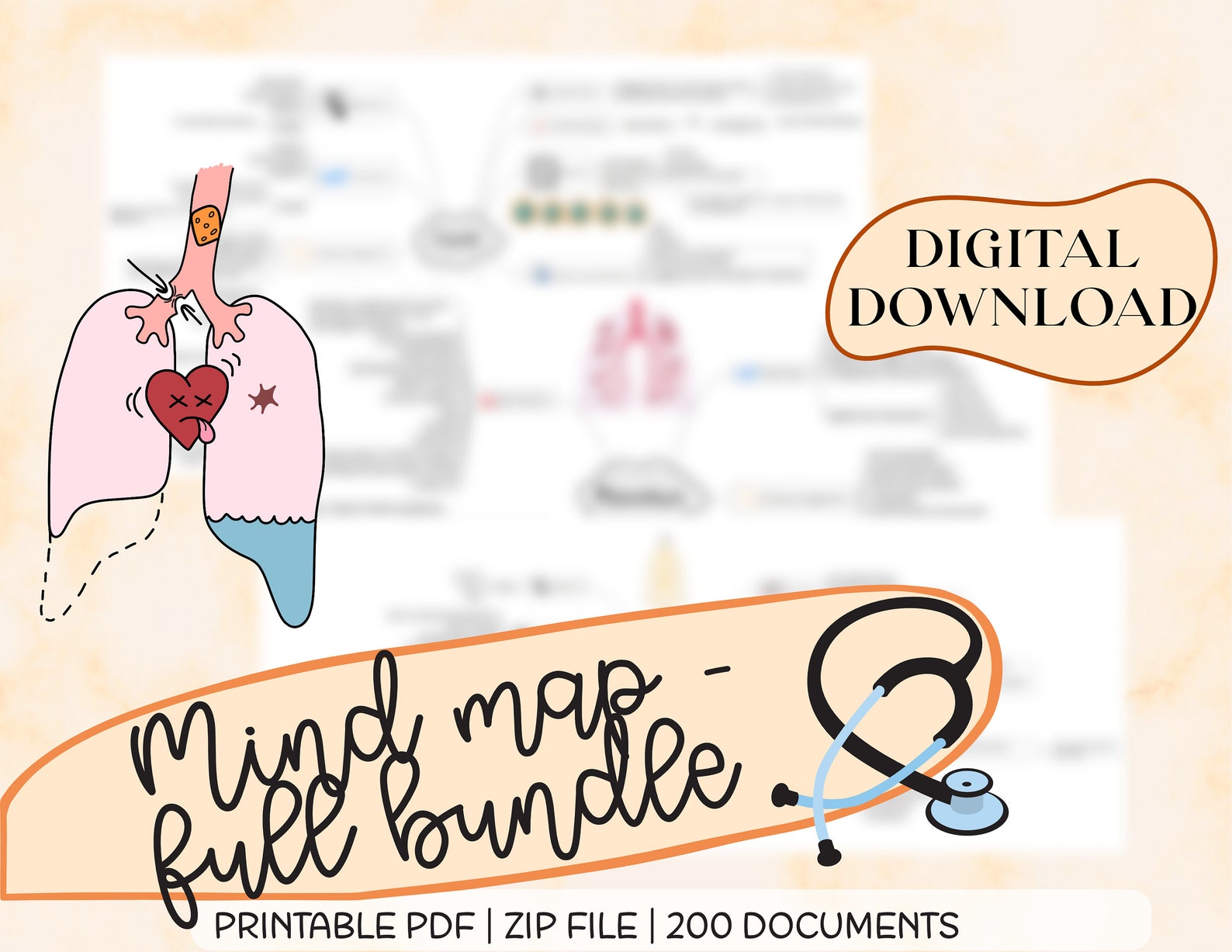 Nursing Student Mind Map Bundle: Medical Terminology & Pathophysiology ...