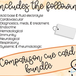 Nursing Student Cue Cards: Medical Terminology Comparison (digital ...
