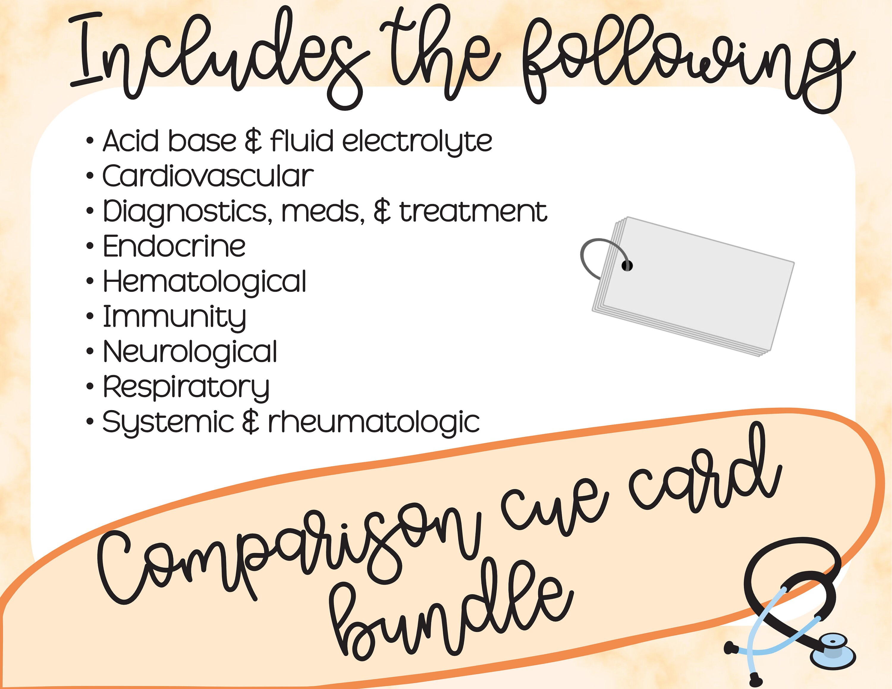 Nursing Student Cue Cards: Medical Terminology Comparison (digital ...