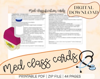 Med Cards, for Nursing Students, Nurses, Medical Terminology, Clinicals ...