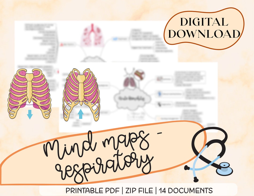 Mind Maps- Respiratory System, for Nursing Students, Nurses, Concept ...