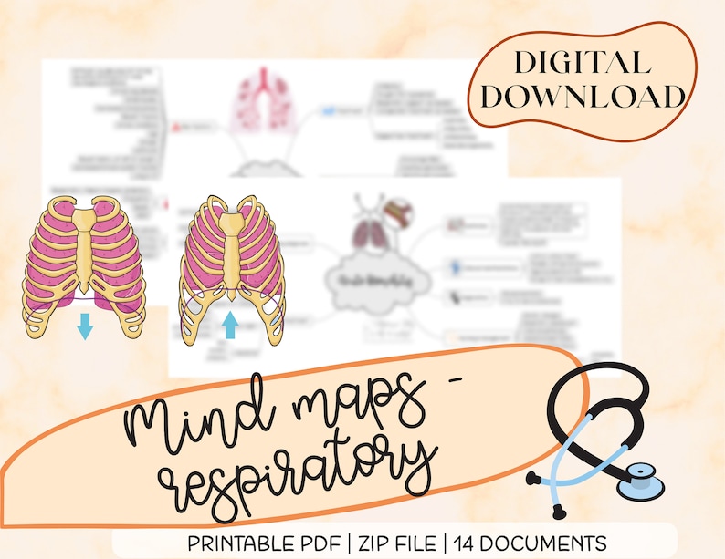 Mind Maps- Respiratory System, for Nursing Students, Nurses, Concept ...