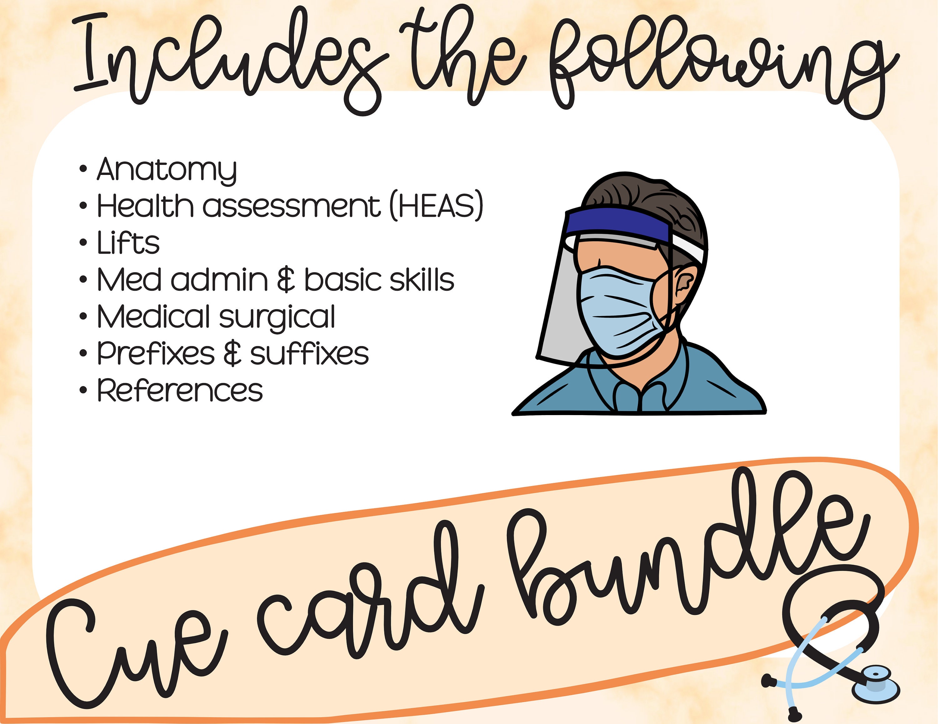 Cue Cards Bundle, for Nursing Students, Nurses, Medical Terminology ...