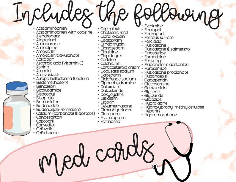 Med & Patho Cards for Nursing Students Nurses Medical - Etsy