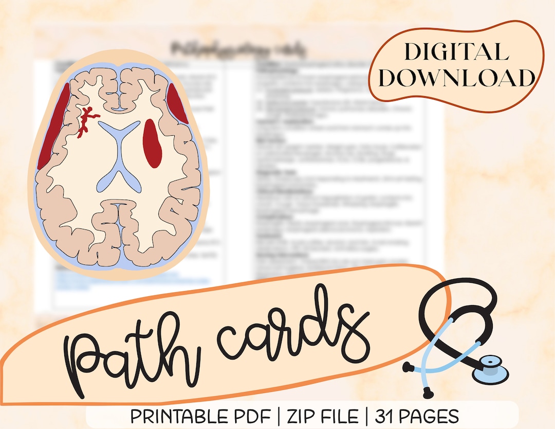 Path Cards, for Nursing Students, Nurses, Medical Terminology ...