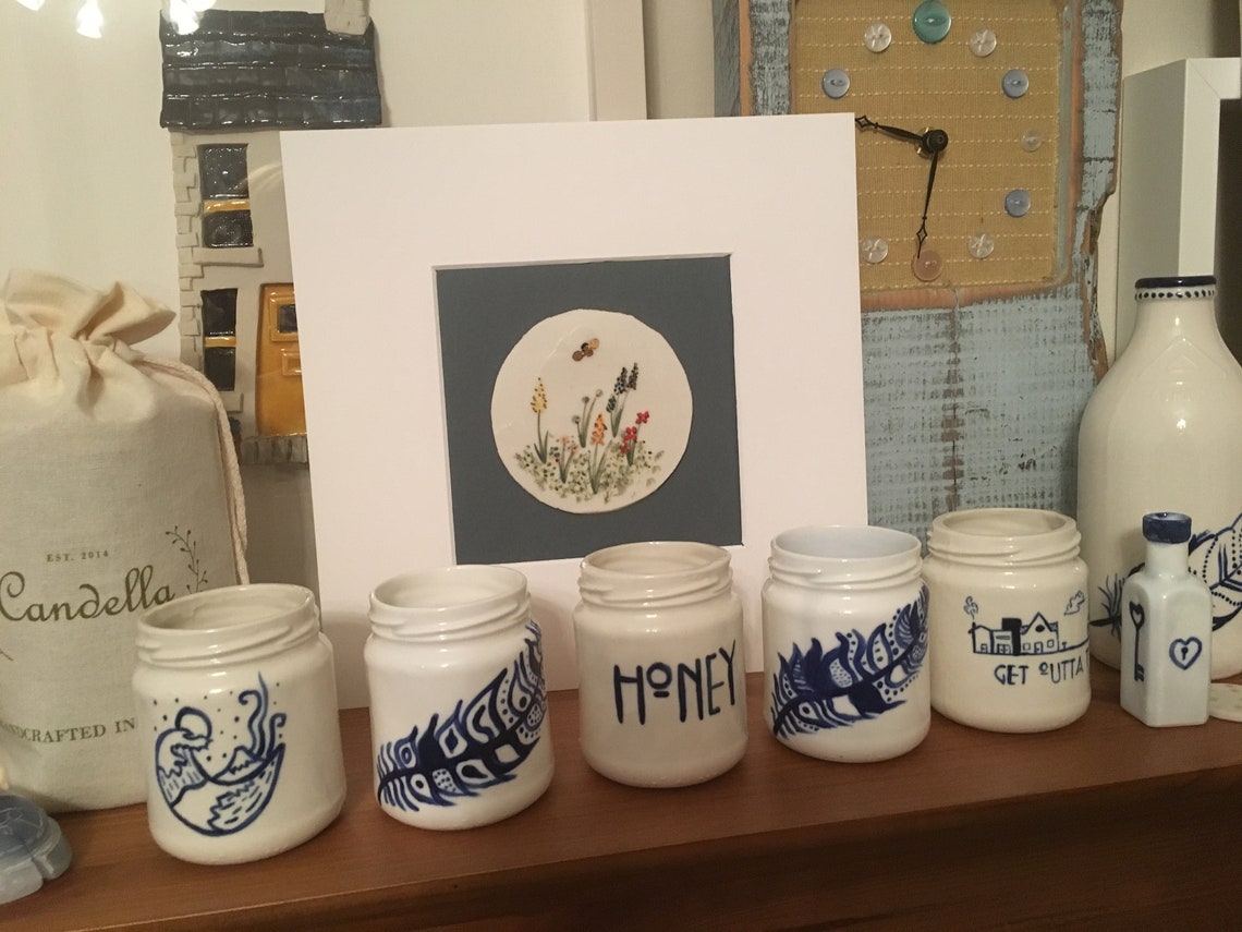 Ceramic Porcelain Jam Jars - Etsy