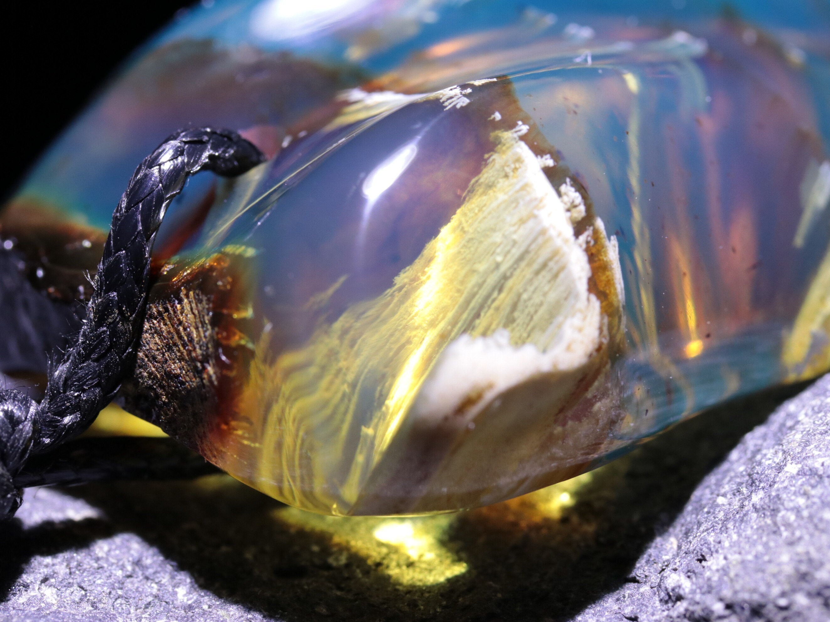 Zupertrillion Ultra Rare Blue Amber Pendant Crystal Clear Amber Rare ...