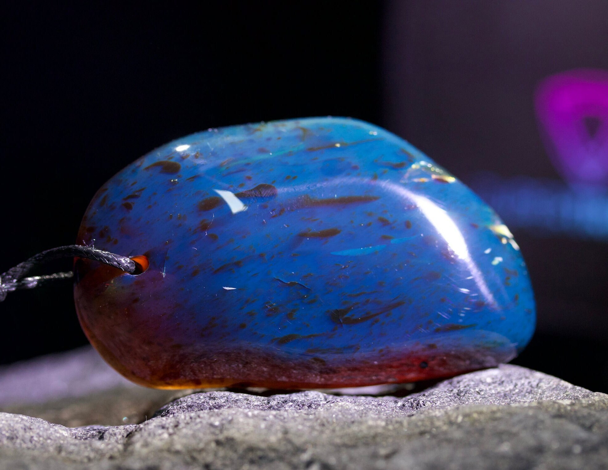 Zupertrillion, Cherry Red Amber, Rare Blue Red Amber Pendant, Colour ...