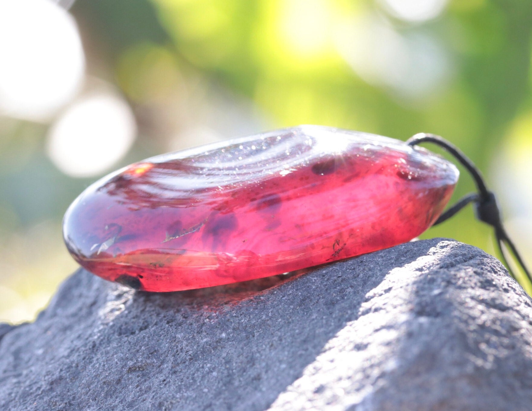 Zupertrillion, Cherry Red Amber, Rare Blue Red Amber Pendant, Colour ...