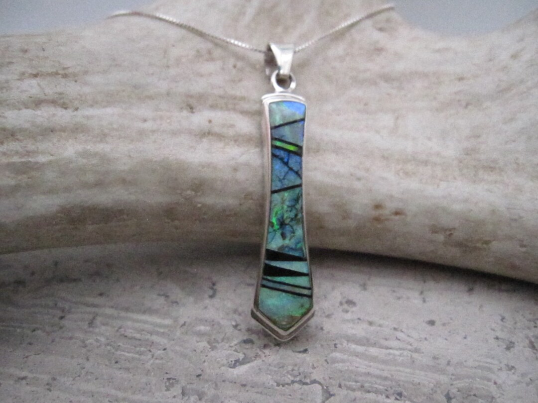 Opal Pendant Authentic Native American Made Opal Inlay Pendant Native ...