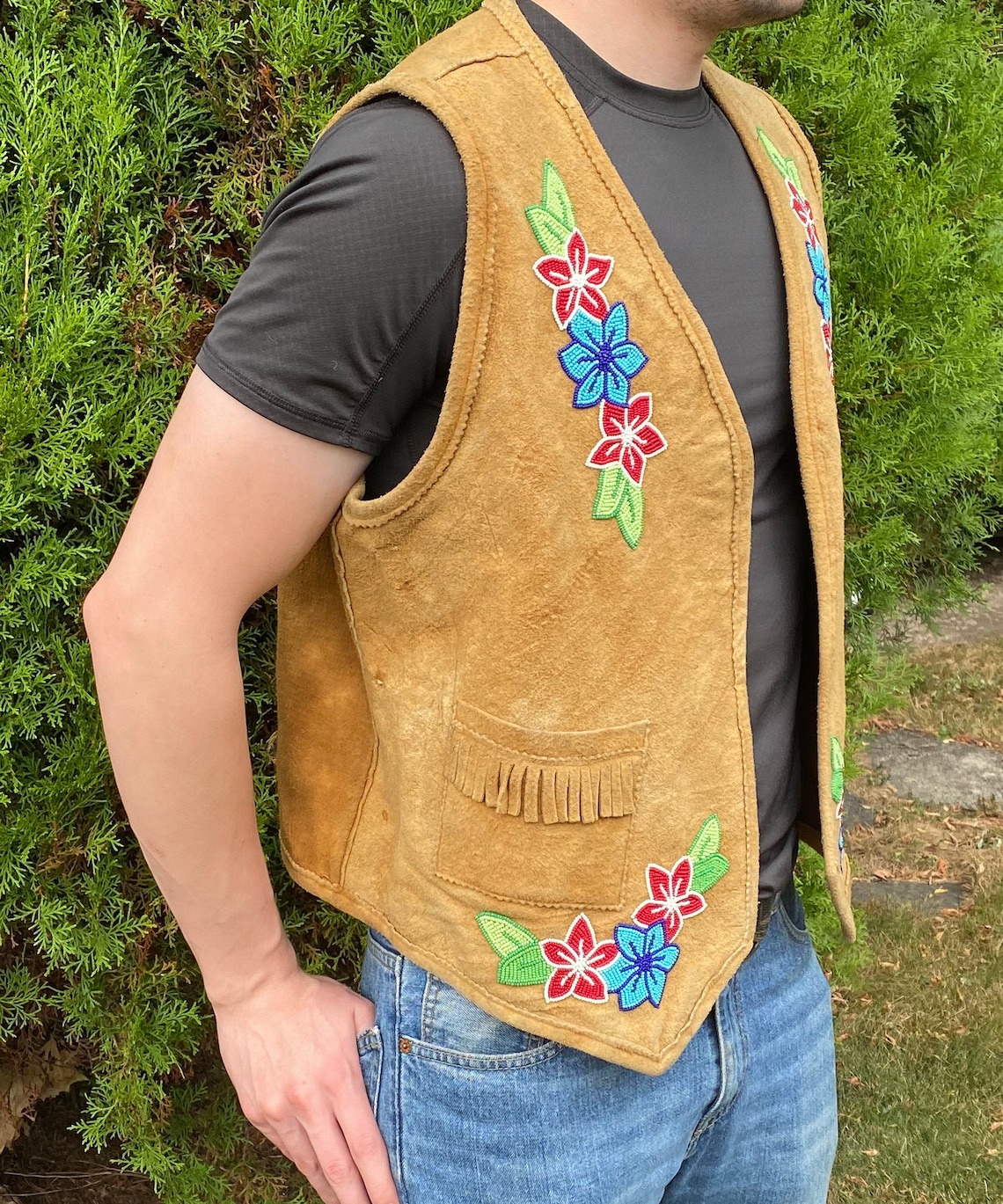 Vintage Native American Ojibwe Beaded Moose Vest - Etsy