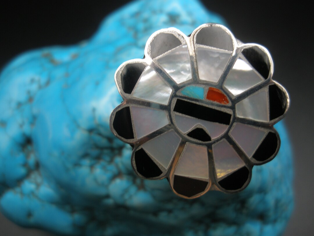 Vintage Native American Zuni Sun Face Ring - Etsy