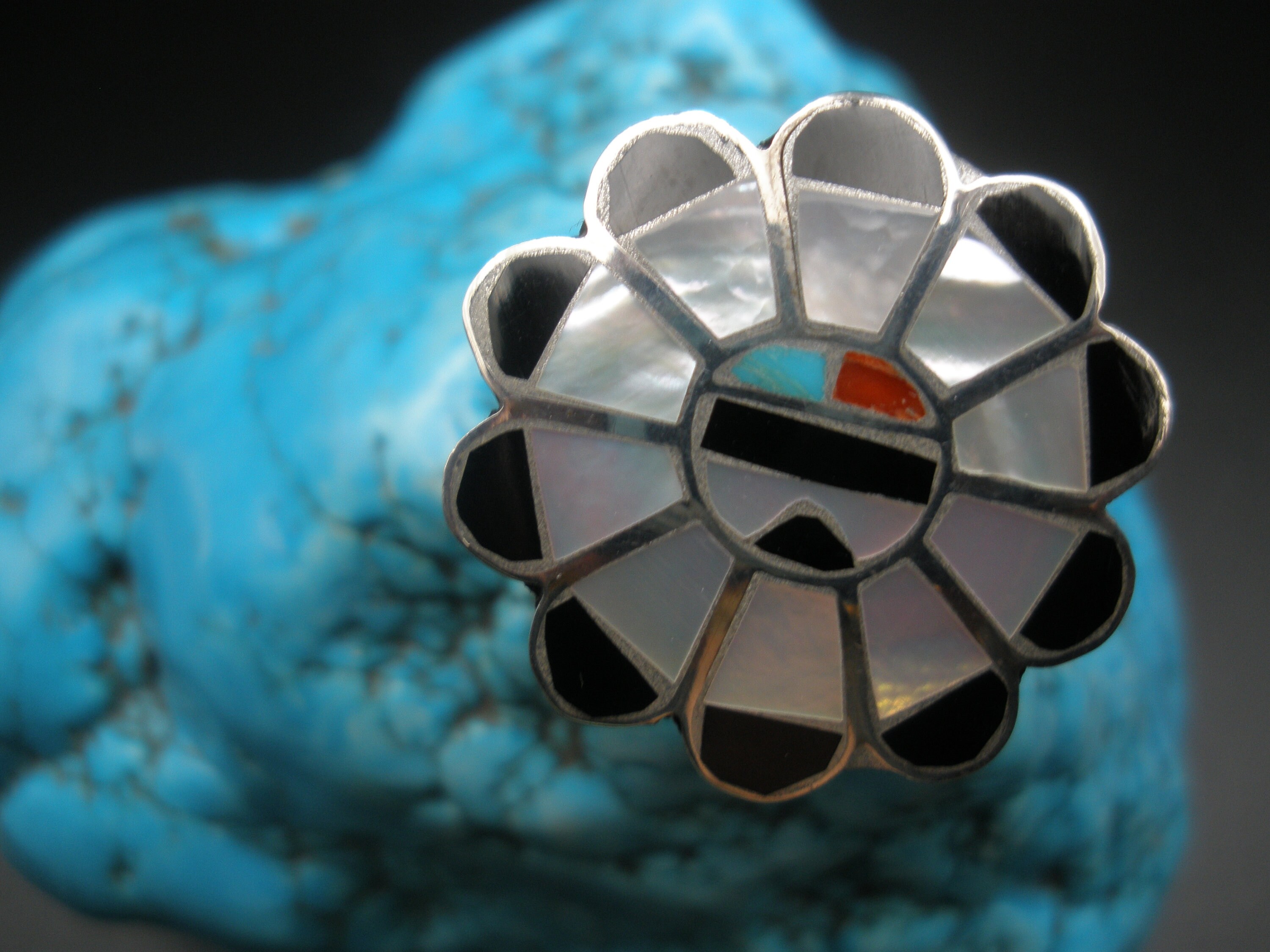 Vintage Native American Zuni Sun Face Ring - Etsy