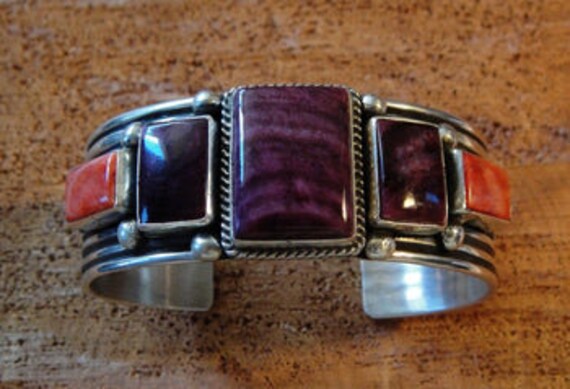 Purple Spiny Oyster Cuff Bracelet Orange Spiny Cuff A… - Gem