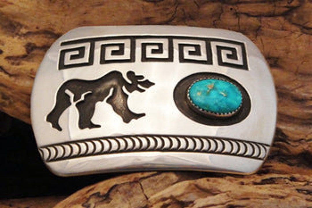 Turquoise Belt Buckle Authentic Native Sterling Silver Buckle Native ...