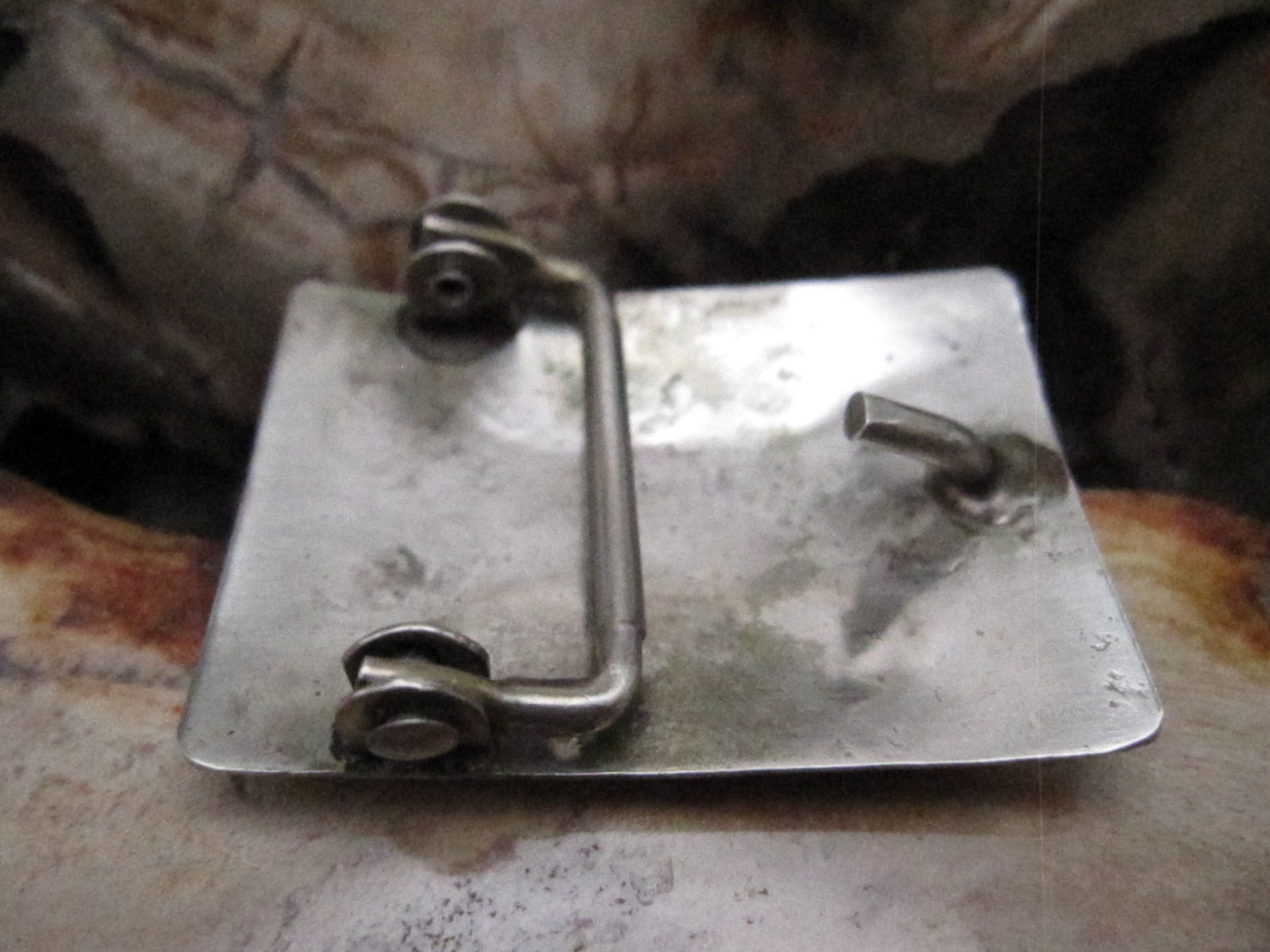 Vintage Turquoise Chip Belt Buckle Authentic Native Made Nickle Silver ...