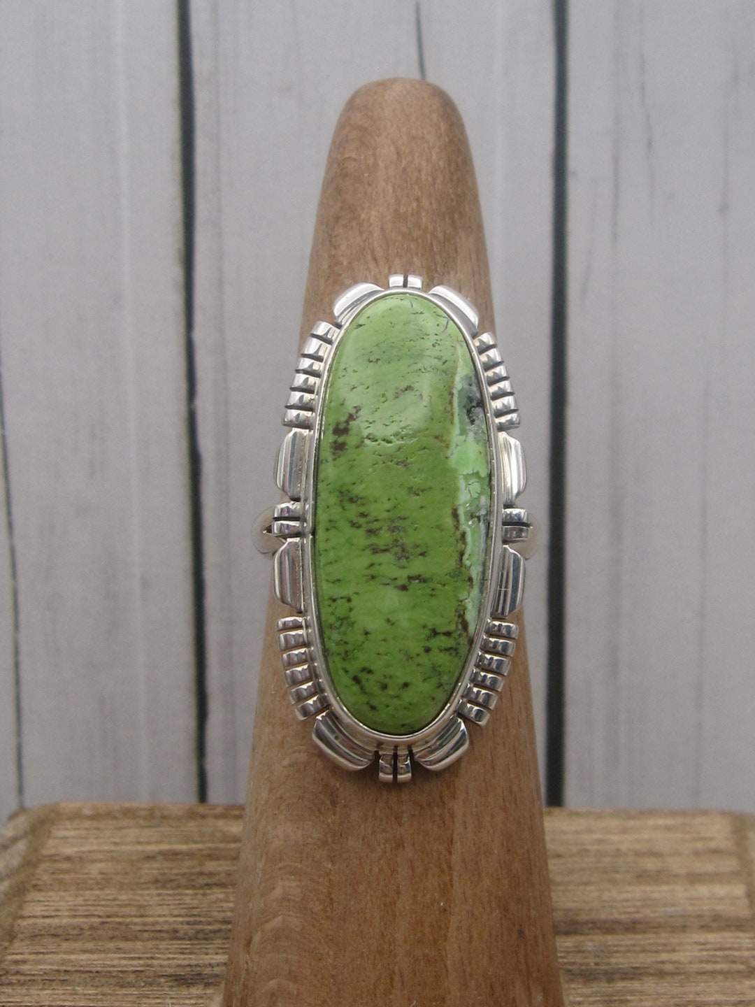 Native American Made Gaspeite Sterling Ring Authentic Native Jewelry ...