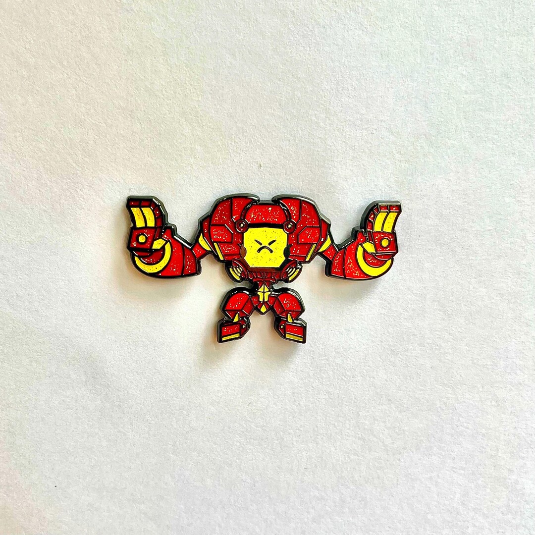 Angry Robot Enamel Pin (glitter Variant) - Etsy