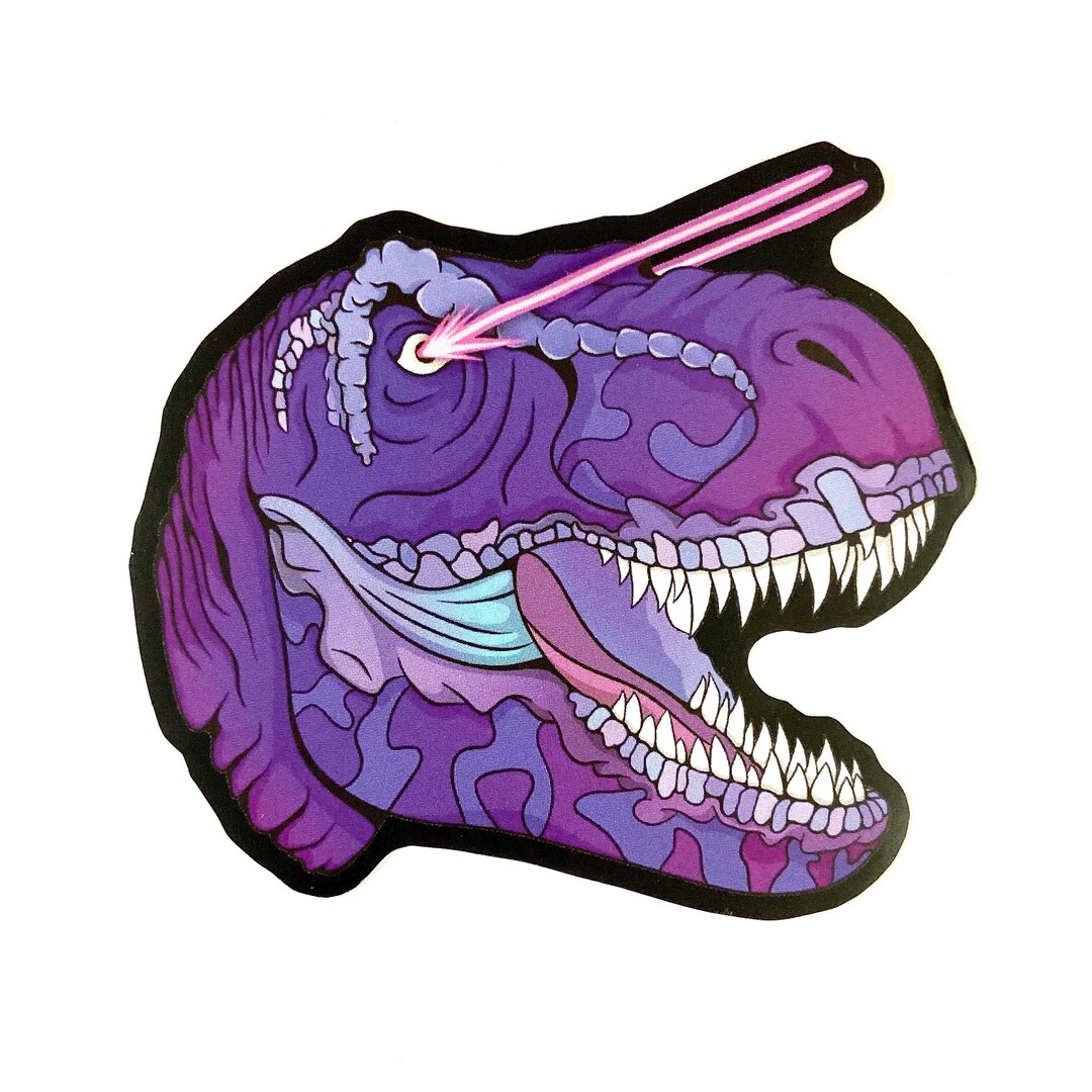 Purple Laser T Rex Sticker - Etsy