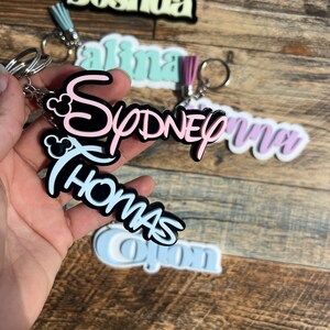 Disney Name Keychain, Disney Font Keychain, Disney Bag Tag, Name ...