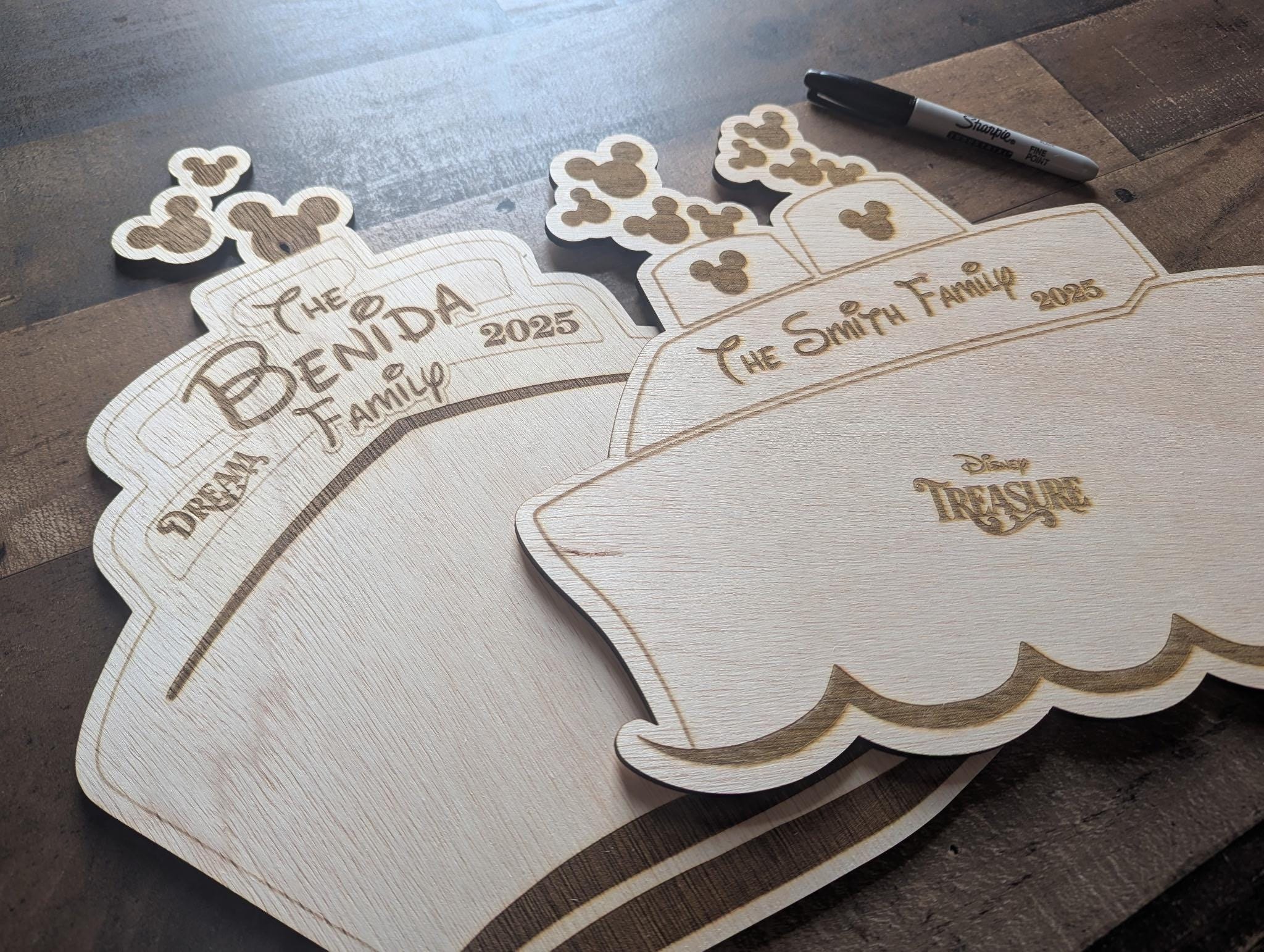 Wood Cruise Autograph Sign, Cruise Character Signature Board, Disney ...