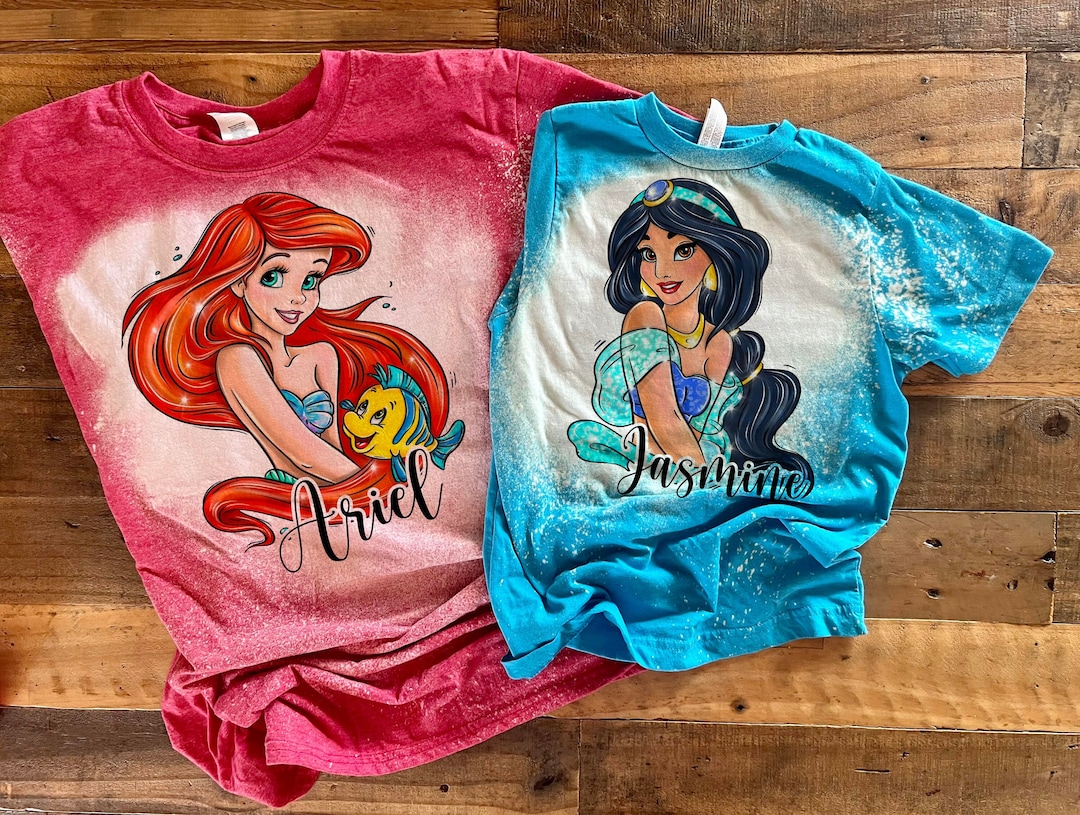 Princess Shirt, Kids Disney Princess Tshirt, Bleached Princess Tshirt ...