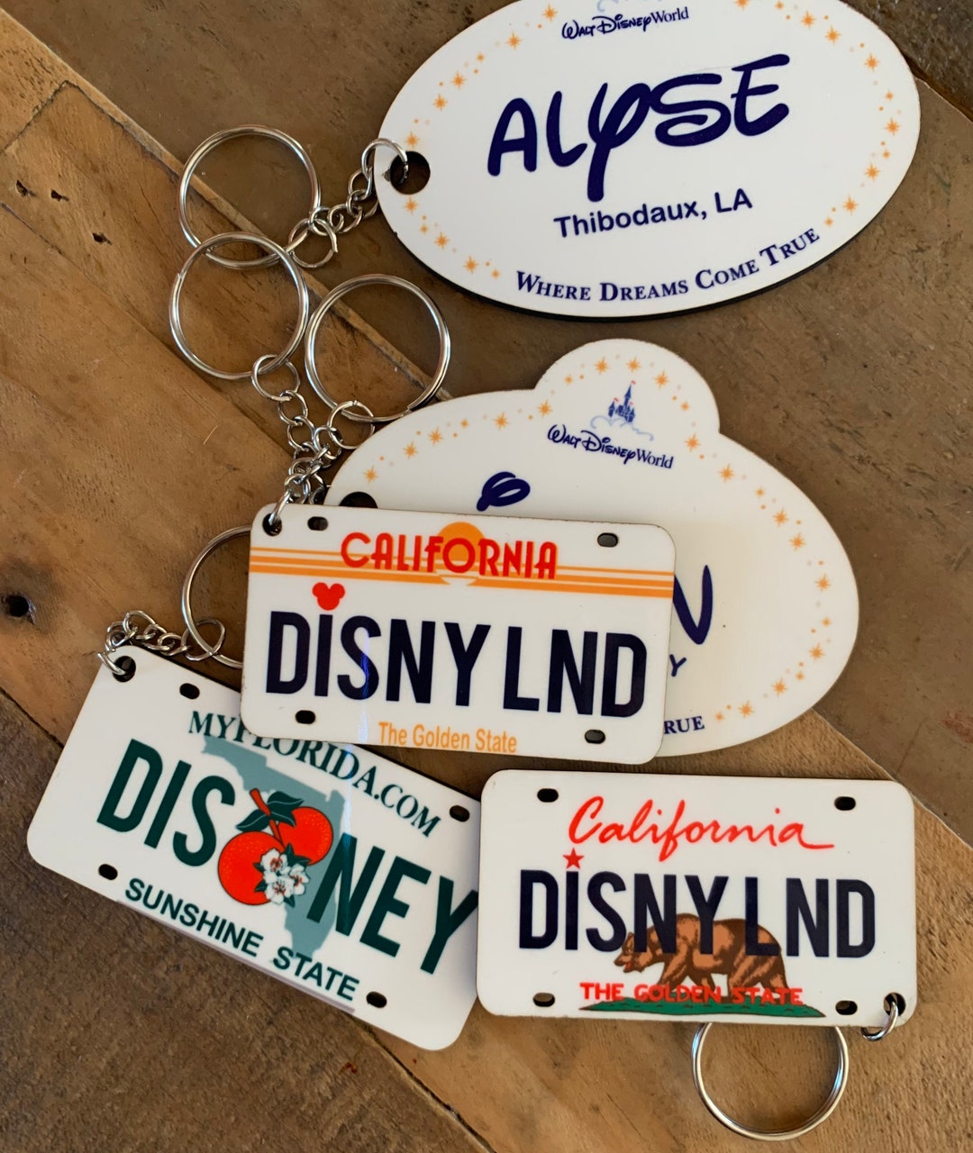 Disney License Plate Keychain, California Disney Keychain, Florida ...