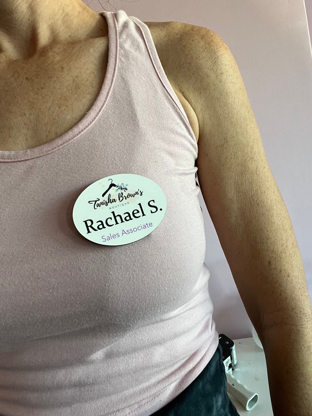 Your Business Name Tag, Custom Shop Badge, Worker Magnetic Pin ...