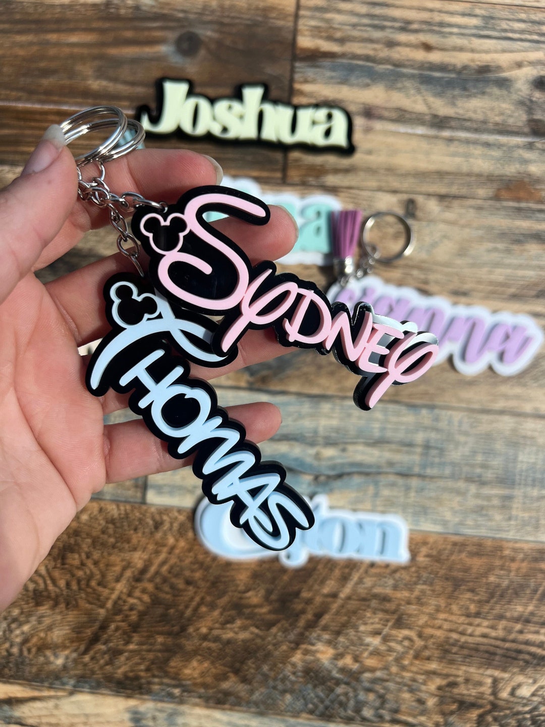 Disney Name Keychain, Disney Font Keychain, Disney Bag Tag, Name ...