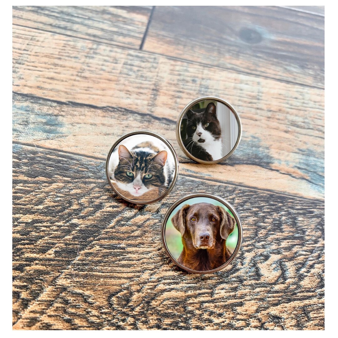 Pet Memorial Lapel Pin, Cat Loss Pin, Pet Photo Lapel Pin, in Memory ...