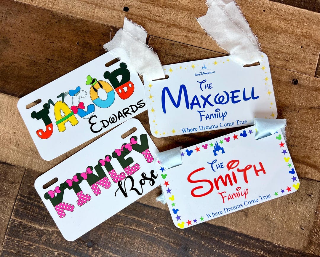 Custom Disney Name Stroller Tag, Kids Stroller Spotter, Aluminum ...