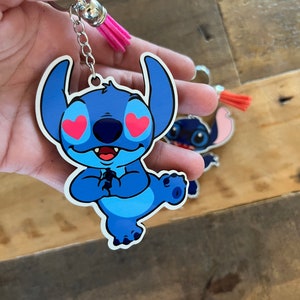Stitch Keychain Custom Disney Keychain Disney Bag Disney - Etsy
