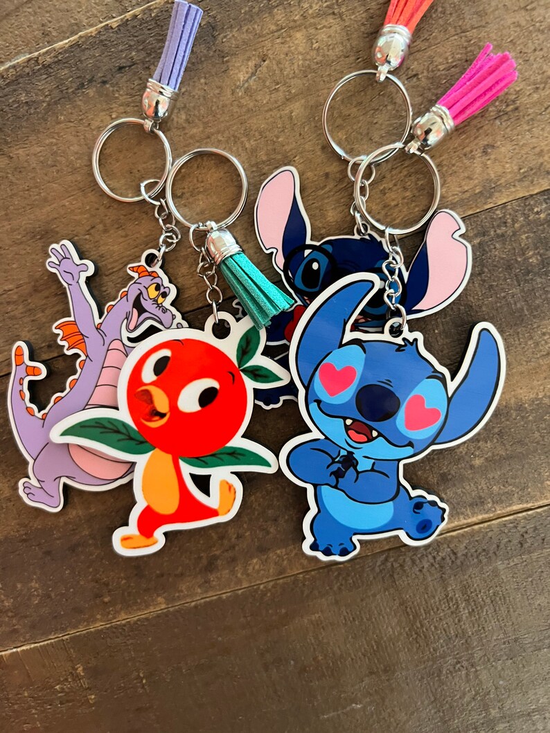 Stitch Keychain Custom Disney Keychain Disney Bag Disney | Etsy