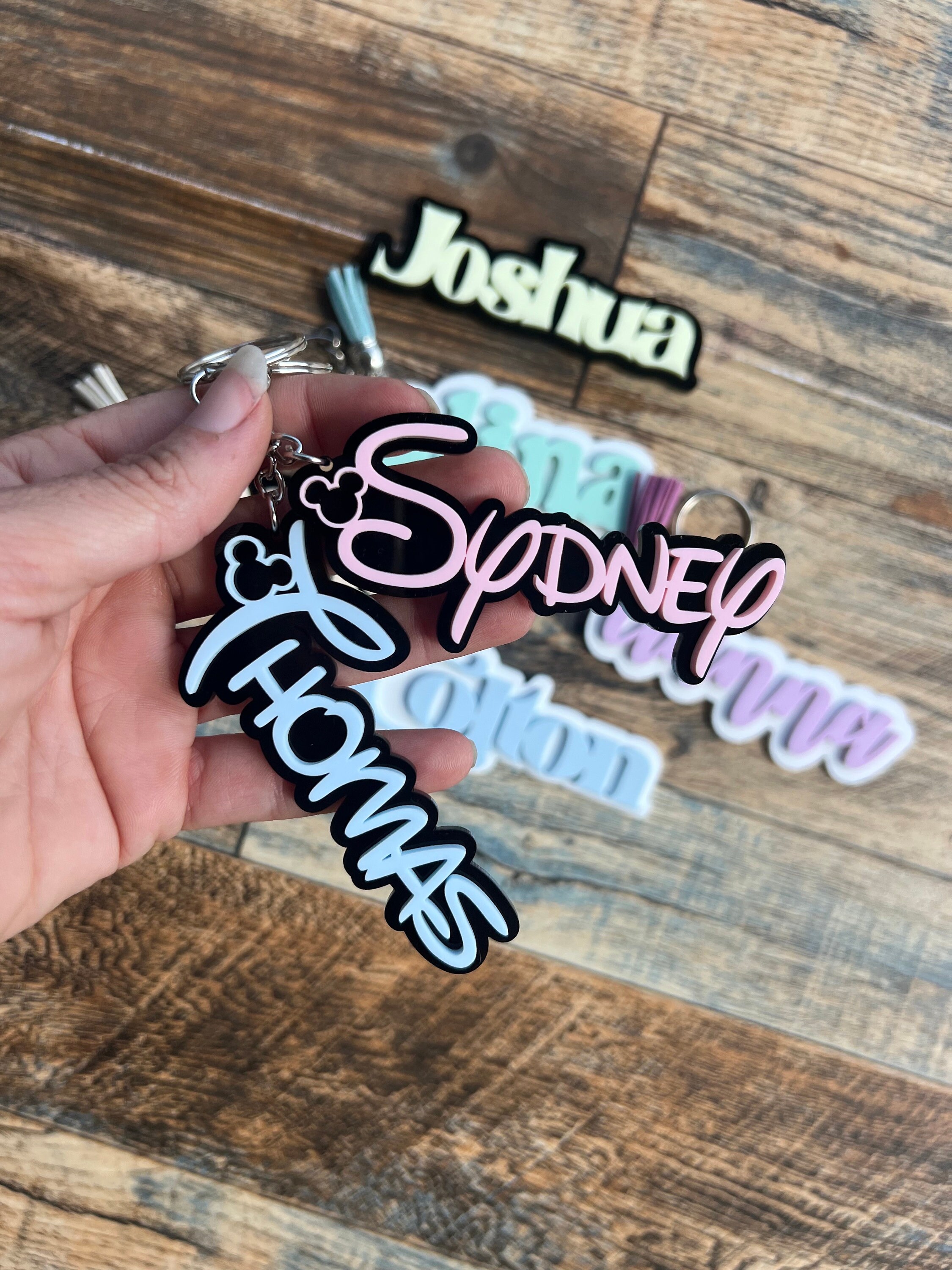 Disney Name Keychain, Disney Font Keychain, Disney Bag Tag, Name ...
