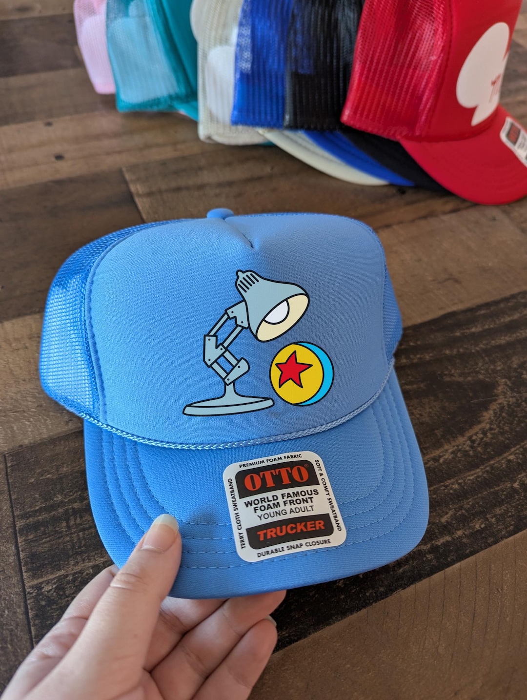 Pixar Lamp Simple Foam Trucker Hat, Toy Story Luxor Colored Caps, Desk ...
