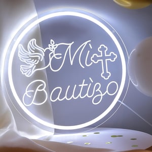Mi Bautizo Sign Neon for Wall Decor,13.4x13.4“mi Bautizo Decorations ...