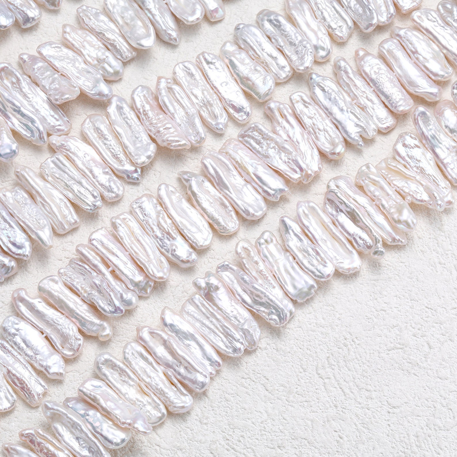 Freshwater White Big Pearl Beads,long Drilled Stick Pearls,natural ...